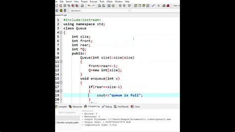 Queue Using Dynamic Array Cpp Youtube