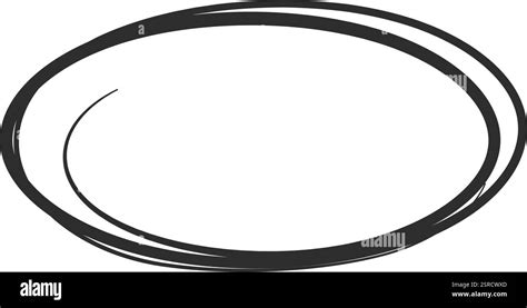 Double Oval Shape Is Drawn With Black Lines Creating A Frame For Text