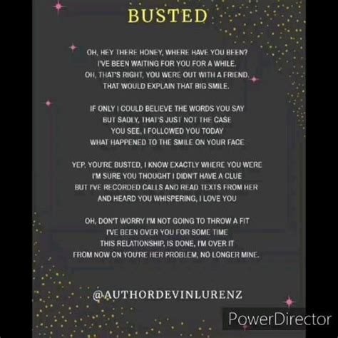 Busted A You Got Cheating Poem About A Break Up Due To Infidelity