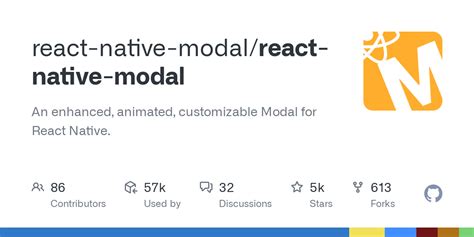 GitHub React Native Modal React Native Modal An Enhanced Animated