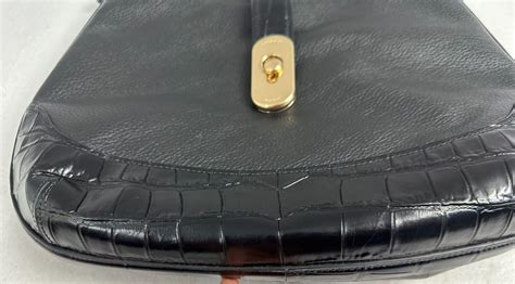 Coach Amber Hobo Black Python Exotic Mix Shoulder Bag Gem