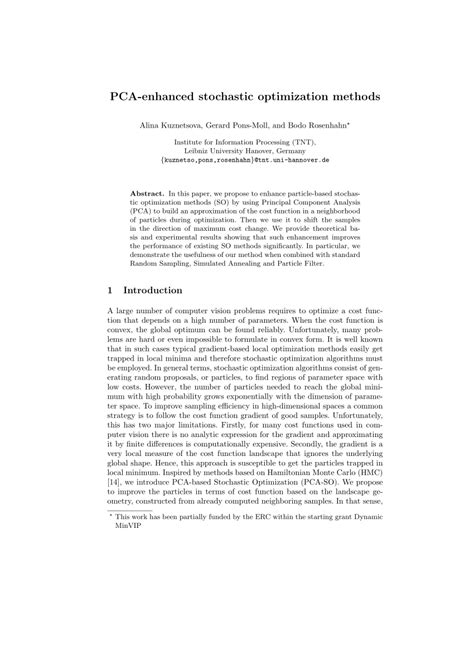PDF PCA Enhanced Stochastic Optimization Methods