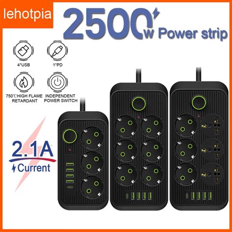 Eu 플러그 Ac 콘센트 전원 스트립 멀티 탭 연장 코드 전기 소켓 4 Usb 포트 고속 충전 멀티 프라이즈 네트워크 필터 Aliexpress