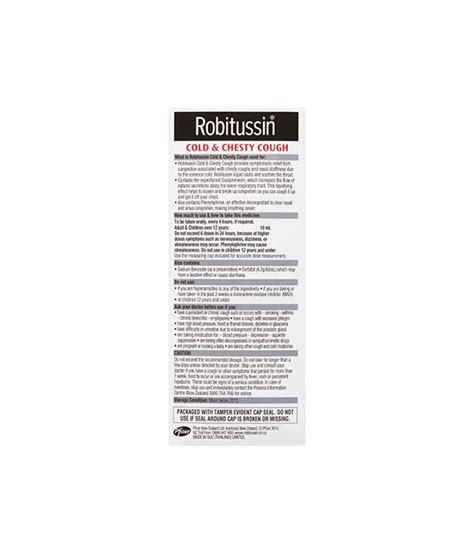 Robitussin Cold And Chesty Cough Cough Liquid 200ml Zoom Pharmacy