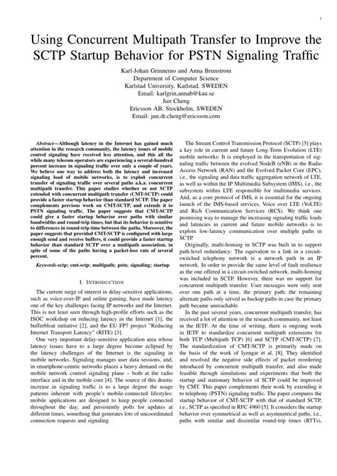 Pdf Using Concurrent Multipath Transfer To Improve The Sctp Startup