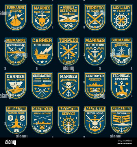 Navy Or Naval Force Vector Patches And Badges Nautical Anchor