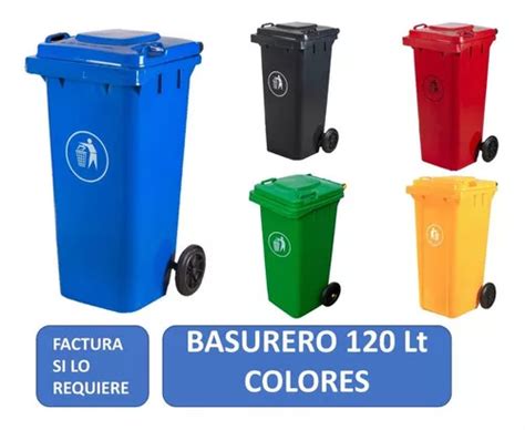 Basurero Contenedor De Basura Litros Con Ruedas Colores Color Azul MercadoLibre