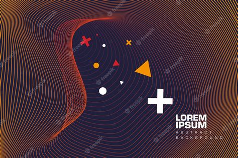 Premium Vector Blend Lines With Geometric Shapes Abstract Background