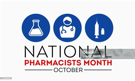 전국 약사의 달의 벡터 일러스트 디자인 개념은 매년 10 월에 관찰됩니다 미국에 대한 스톡 벡터 아트 및 기타 이미지 미국 약사 월 Istock