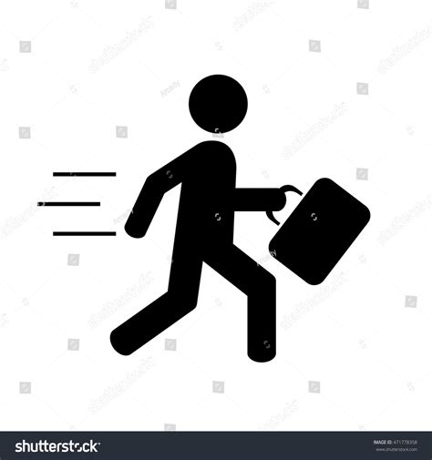 Businessman Rushing Work Illustration Stock Vector Royalty Free