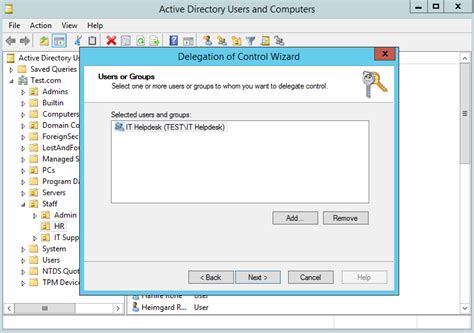 active directory delegation of control