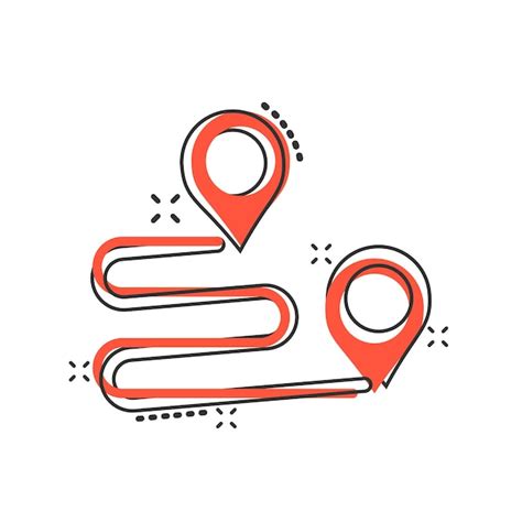 Premium Vector Move Location Icon In Comic Style Pin Gps Vector