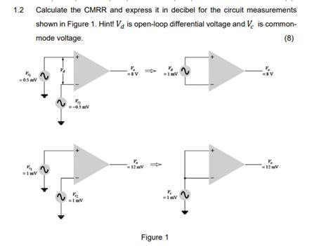 Solved 12 Calculate The Cmrr And Express It In Decibel For