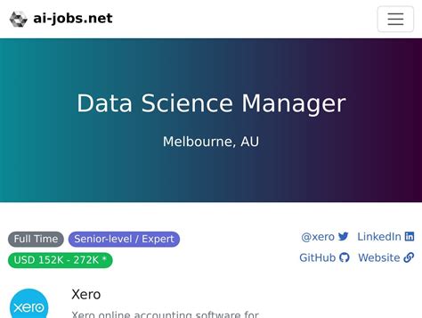 [hiring] data science manager in melbourne au r ai ml jobs