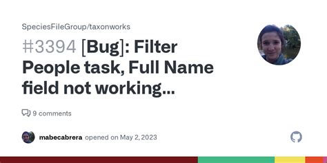 Bug Filter People Task Full Name Field Not Working Properly · Issue
