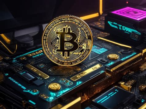 Premium Photo Kind Of Bitcoin Crypto Currency Structure On Gold Bitcoin Chip Circuit System