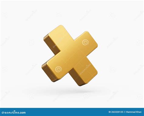 Mathematical Gold Multiple Symbols 3d Style Isolated Objects On White Background 3d