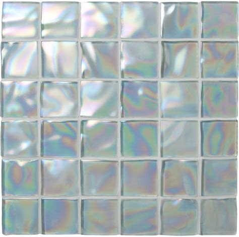 Glass Mosaic Shell Ivy Hill Tile Mother Of Pearl Deep Ocean Gray 12