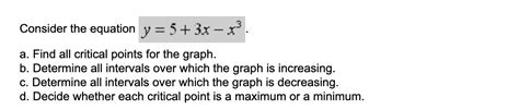 Solved Consider The Equation Y53x−x3 A Find All Critical