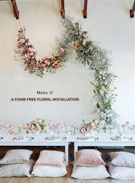 Diy Foam Free Floral Installation Green Wedding Shoes