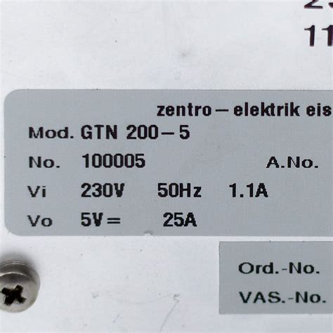 Maschinenteil24 Zentro Elektrik Power Supply Gtn 200 5 Buy Online