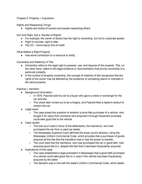 Chapter 5 Notes Laws213001 Studocu