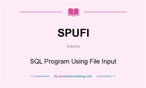 Spufi Sql Program Using File Input In Undefined By