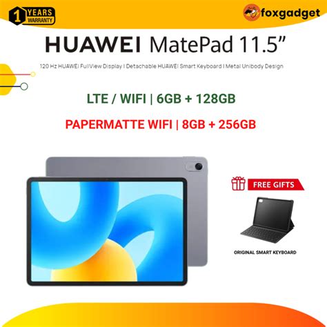 Huawei Matepad 115 Inch 8gb256gb Papermatte Wifi Lte 6gb Ram