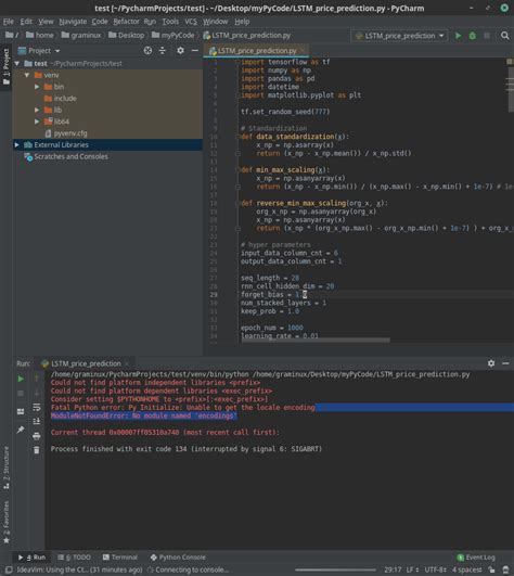 unable to call numpy in pychar module notfounderror no