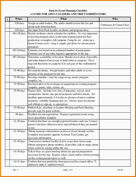 event management party planning checklist template