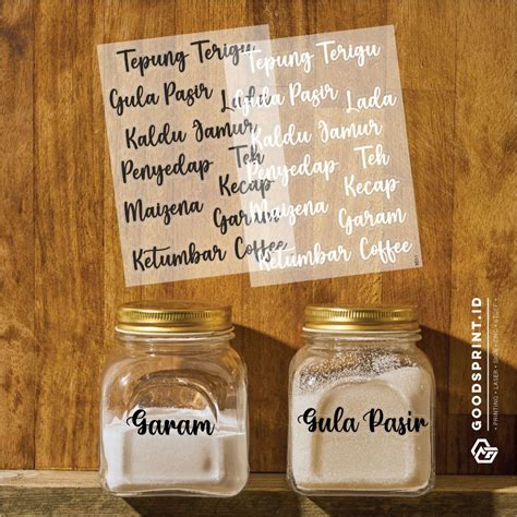 Jual Stiker Bumbu Dapur Label Bumbu Dapur Transparant Stiker Label