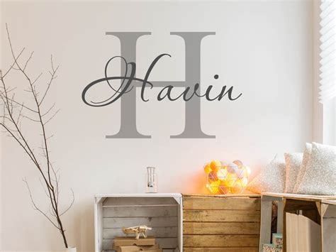 Wandtattoo Havin als Namensschild, Monogramm oder verschnörkelte Schrift