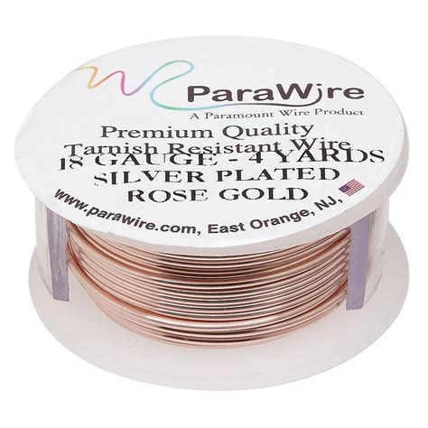 Wire Parawire™ Rose Gold Finished Copper Round 18 Gauge Sold Per 4