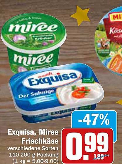 Exquisa Miree Frischkäse Angebot Bei Aez 1prospektede