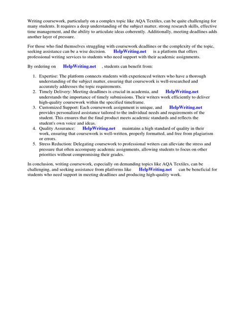 Aqa Textiles Coursework Deadline Pdf Textiles Facebook