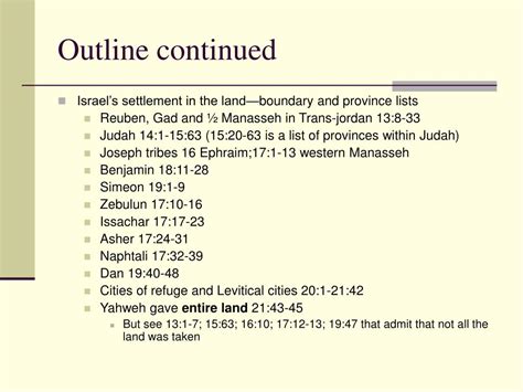 Ppt Outline Of Joshua Powerpoint Presentation Free Download Id 670254