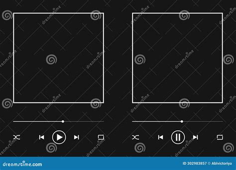 Music Player Interface Template With Album Cover Frame Slider Progress Bar Play Pause Repeat