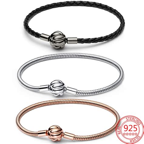 Aut Ntico S925 Prata Momentos Conc Ntricos N Cobra Osso Corrente