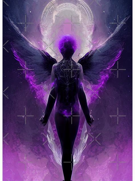 Purple Angel Of Corruption Dark Light Ai Generated Art Poster For