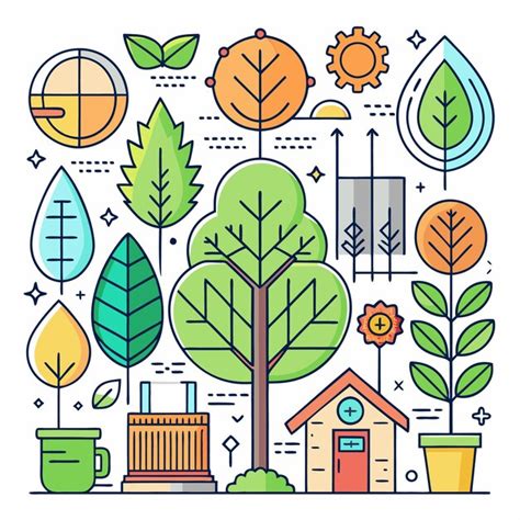 Nature Inspired Design Green Leaves Trees And A House Premium Ai