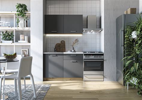 ᐉ Кухня Грейд Влада ДСП 1 2м графіт сірий дуб артізан • Краща ціна в Києві Україні • Купити в