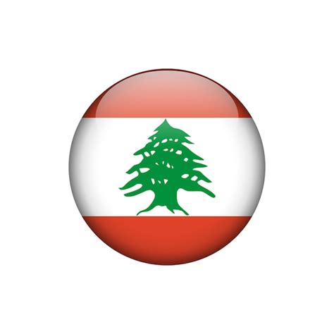 Premium Vector Lebanon Flag Circle Button Vector Template