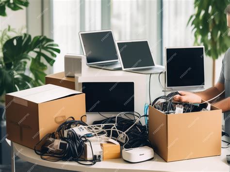 Premium Photo Volunteer Collecting Used Technology Gadgets To Charity