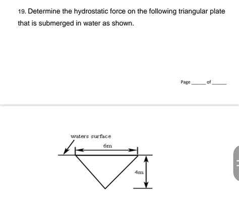 Solved Determine The Hydrostatic Force On The Following Chegg