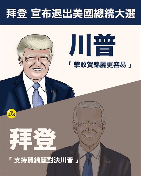 486先生 如果賀錦麗選贏了，她會是美國歷史上第一位女總統 拜登退選 美國總統大選 川普豪語