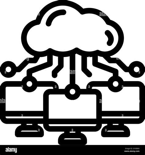 Cloud Infrastructure Data Center Line Icon Vector Illustration Stock