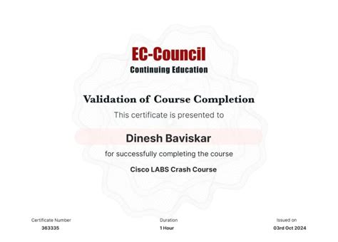 Dinesh Baviskar On Linkedin Ciscolabs Eccouncil Networksecurity