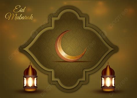 Abstract Eid Mubarak Background Design Glowing Moon Celebration