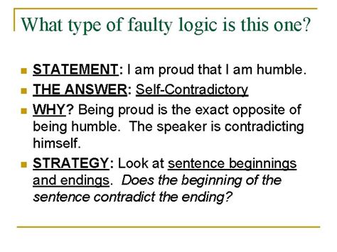 FAULTY LOGICREASONING OrWhat Is Wrong With This Statement