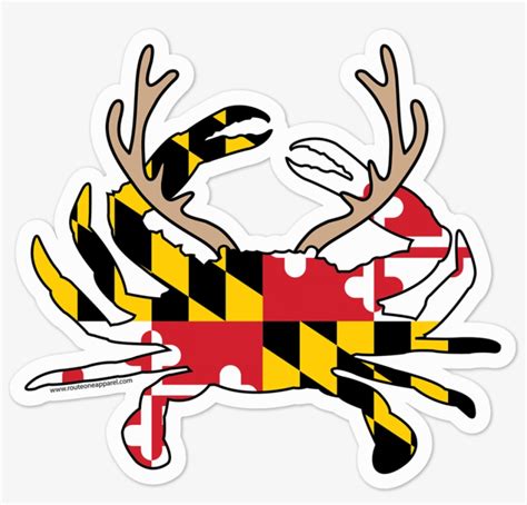 Reindeer Crab Sticker Maryland Crab Flag Background Chesapeake